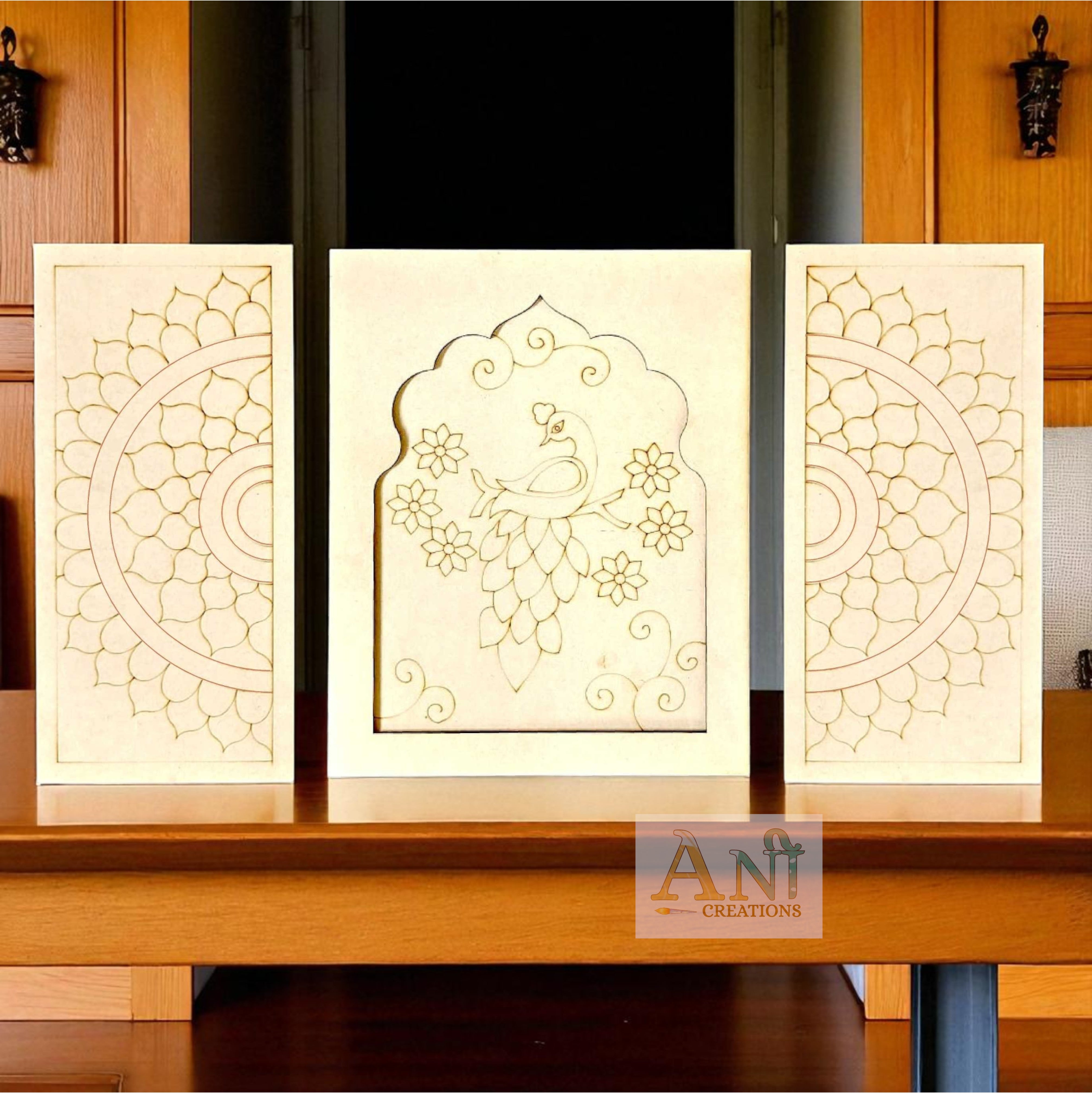 MDF Premarked Jharokha With Panels Designs 8 – My Store