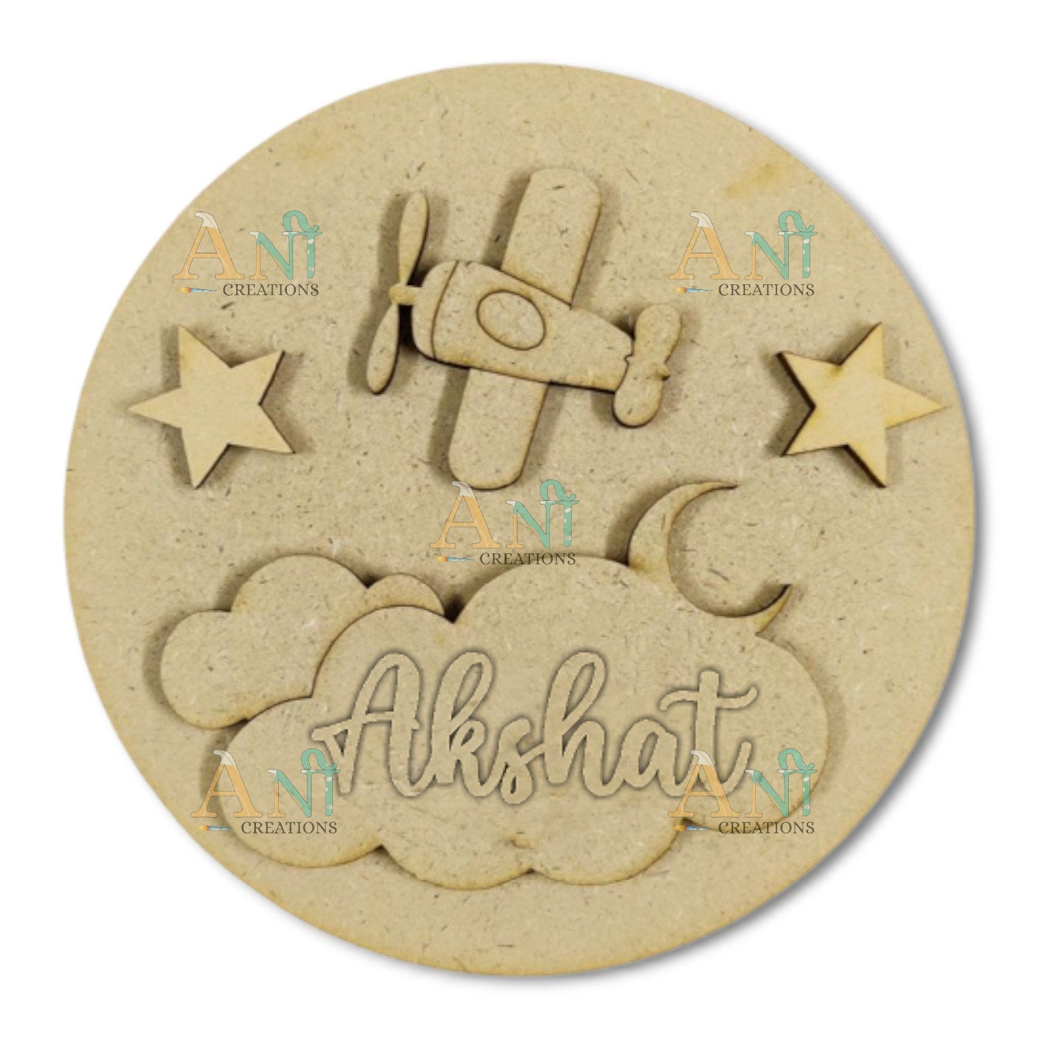 Aeroplane Cloud Name Plate – My Store